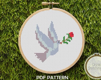 Cross Stitch Dove - Etsy