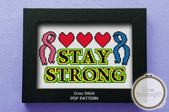 Stay Strong Cross Stitch Pattern Instant Download PDF Modern | Etsy