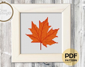 Leaves Cross Stitch - Etsy