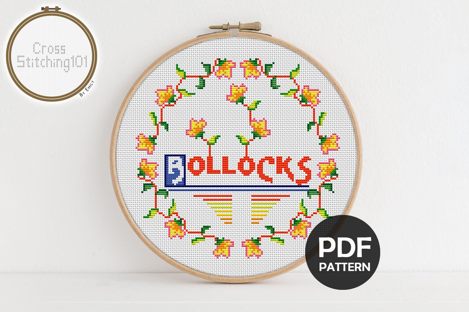 Craft Supplies & Tools Modern Cross Stitch Embroidery Design crown ...