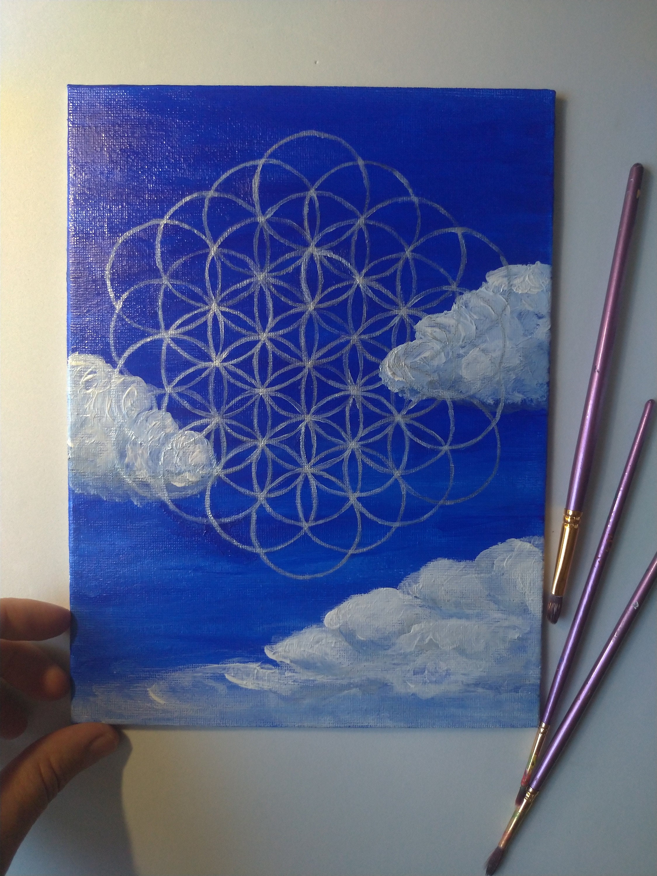 Sacred Geometry Wall Art Original Painting Sacred Art Canvas | Etsy