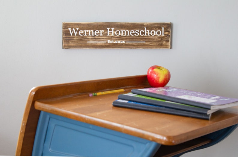 Personalized Homeschool Sign Distance Learning Custom Hand | Etsy