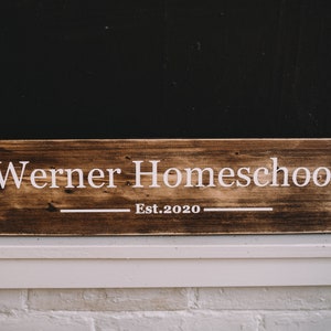 Personalized Homeschool Sign, Distance Learning, Custom Hand Painted ...