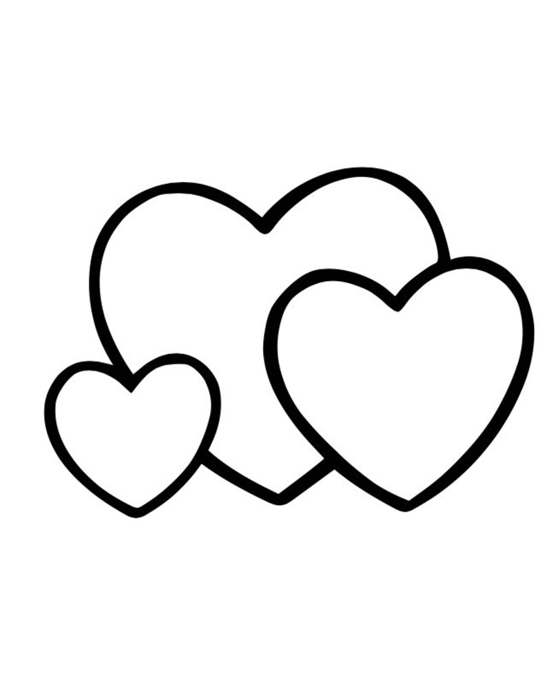 Triple Heart Svg Cutting File Love Hearts Digital Download Cutting