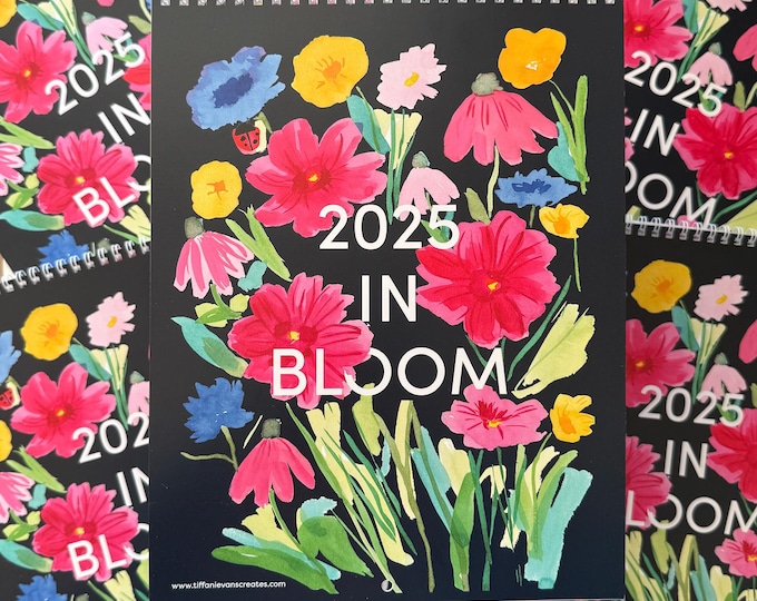 2025 Wall Calendar, Illustrated Calendar, Cute Wall Calendar, Flower ...