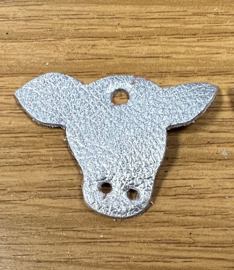 Cow Head Cut Out in Real Leather and Suede - Size 3.7cm- Mixed Colours ...