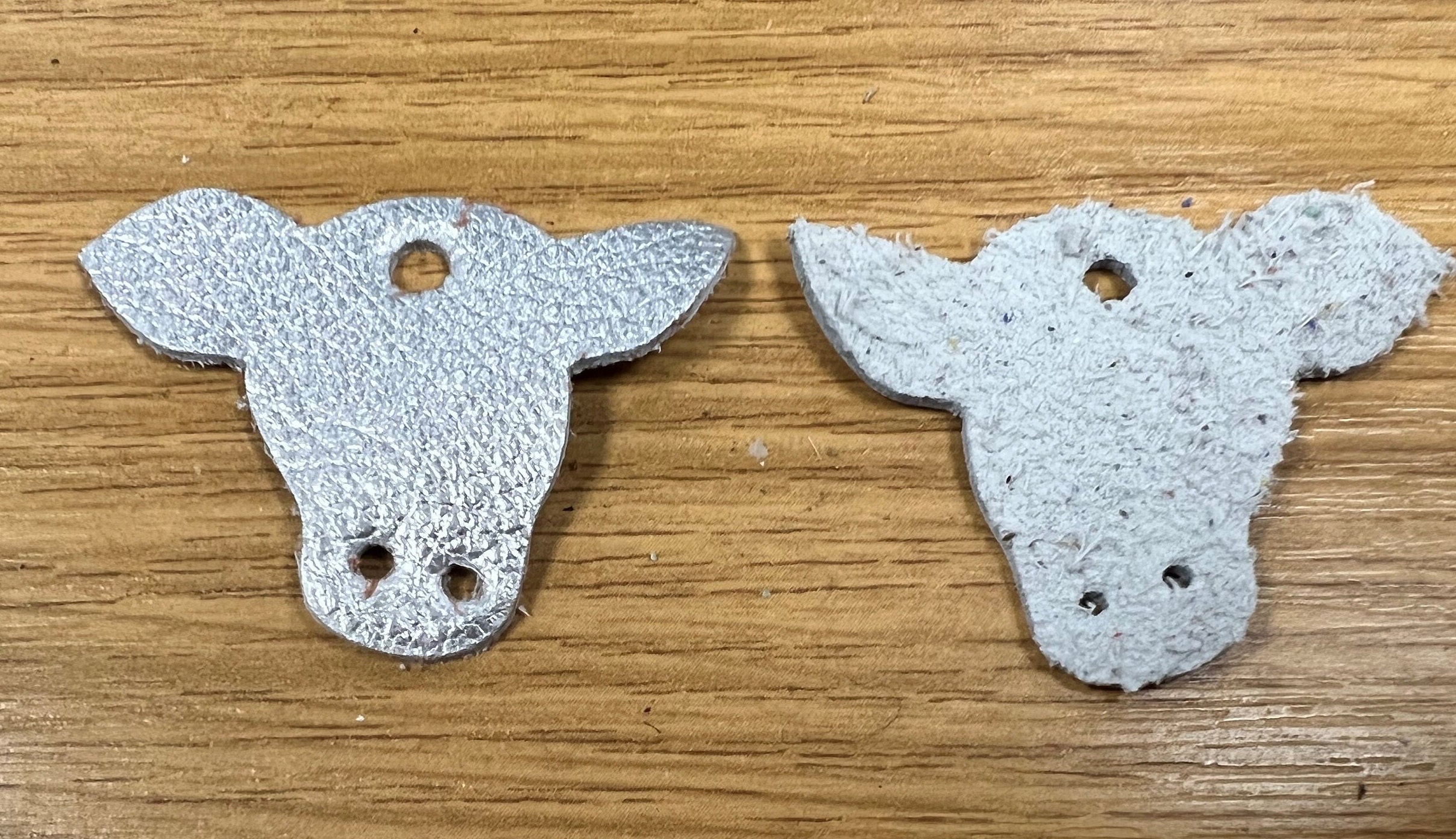 Cow Head Cut Out in Real Leather and Suede - Size 3.7cm- Mixed Colours ...