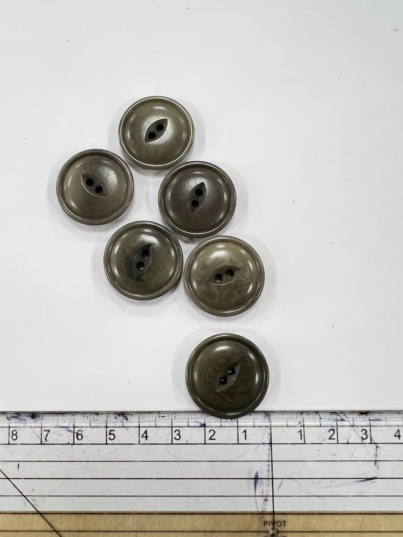 6 X Real Corozo Buttons Taupe 2 Holes Dark Brown 25mm Polished - Etsy