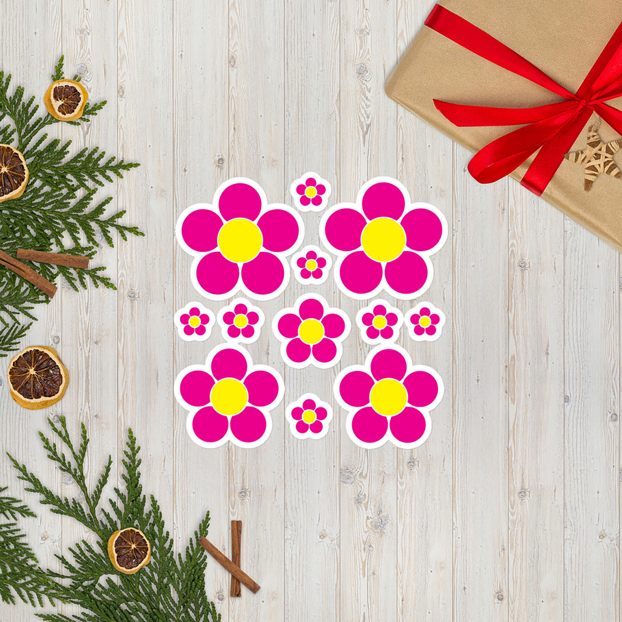 Pink Daisy Vinyl Stickers, Kiss-cut, Laptop Stickers, Water Bottle ...