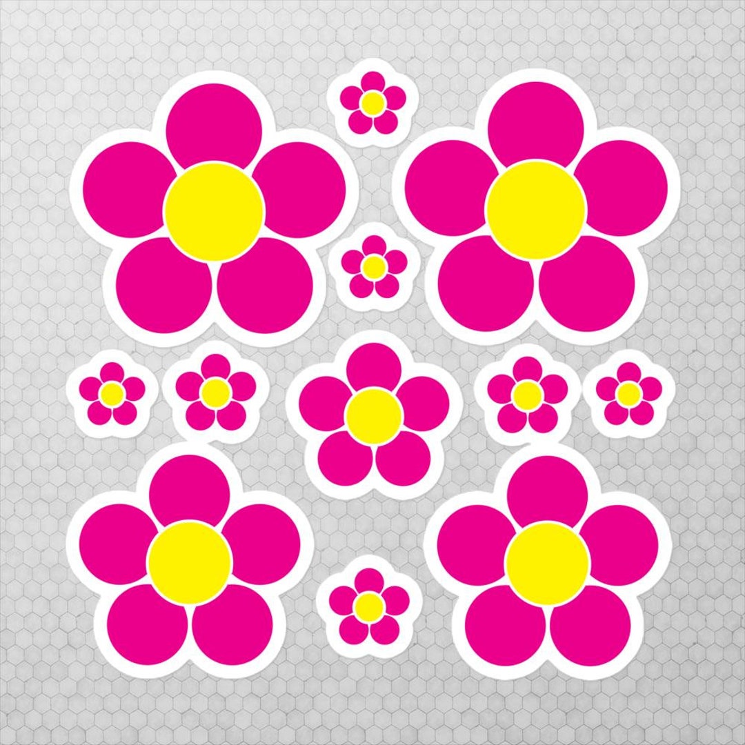 Pink Daisy Vinyl Stickers, Kiss-cut, Laptop Stickers, Water Bottle ...