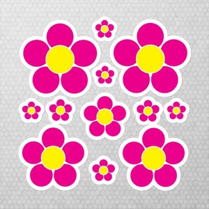 Pink Daisy Vinyl Stickers, Kiss-cut, Laptop Stickers, Water Bottle ...