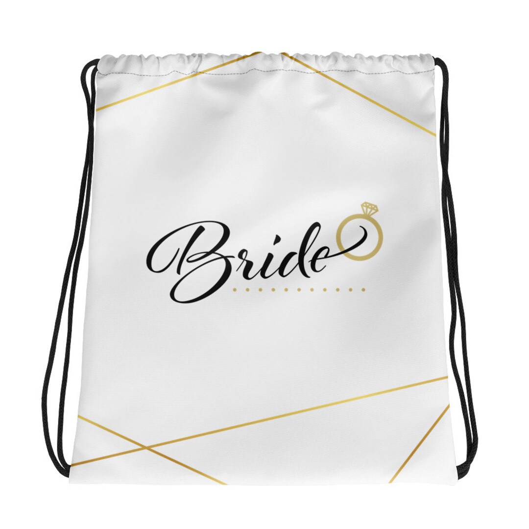 Bride Drawstring Bag: Bachelorette Party Wedding Day Accessory - Etsy