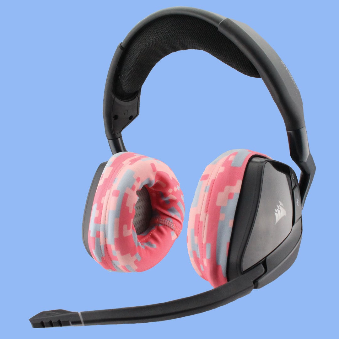 Pink Digital Camo Headset Cushion Covers for Hear Protection and Gaming ...