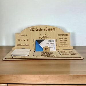 Payment Display Stand SVG | QR Code + Square Reader Holder + Business ...
