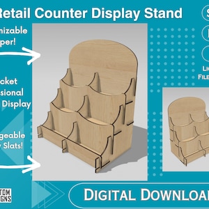 Retail Counter Display Stand: 6-pocket SVG Laser Cut File (digital File) - Etsy