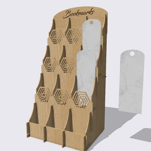 12 Pocket Bookmark Display Stand, SVG DXF File, Lightburn File Included ...