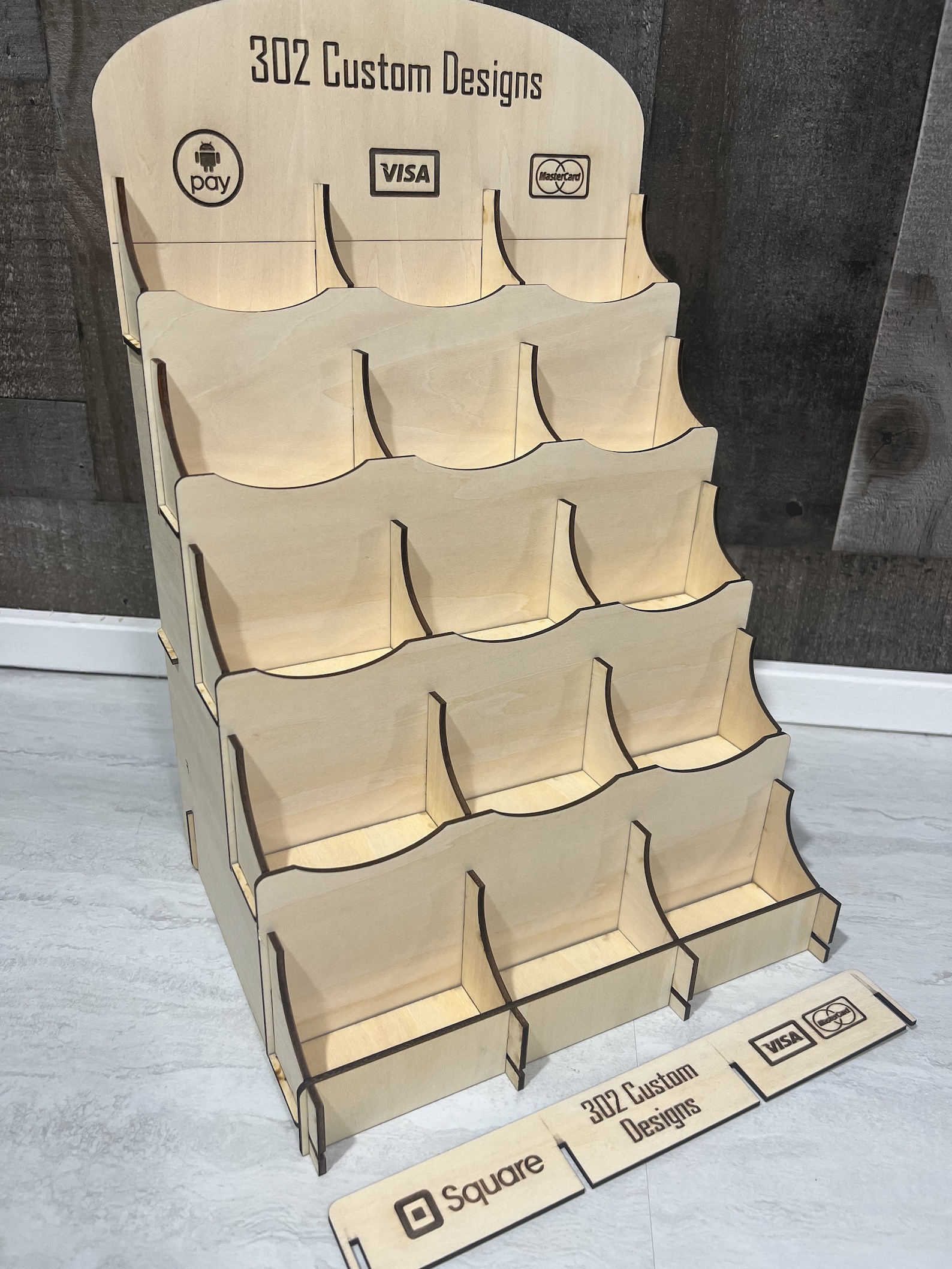 Retail Counter Display Stand Car Coasters or Anything 3 Inch Wide Laser CUT SVG Digital File ...