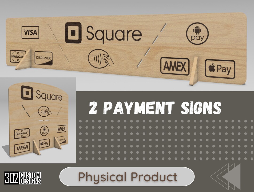Payment Sign Display Stands Square, Shopify, Zettle and Payroc Laser ...
