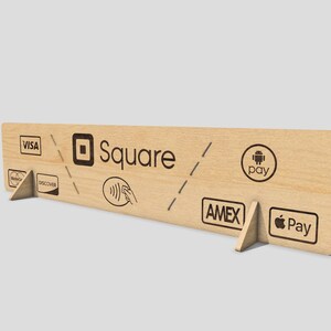 Payment Sign Display Stands: Square, Shopify SVG Laser Cut File ...
