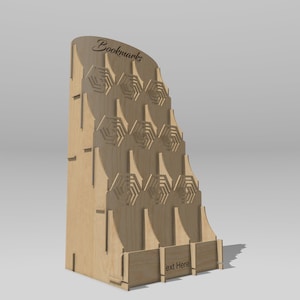 12 Pocket Bookmark Display Stand, SVG DXF File, Lightburn File Included ...