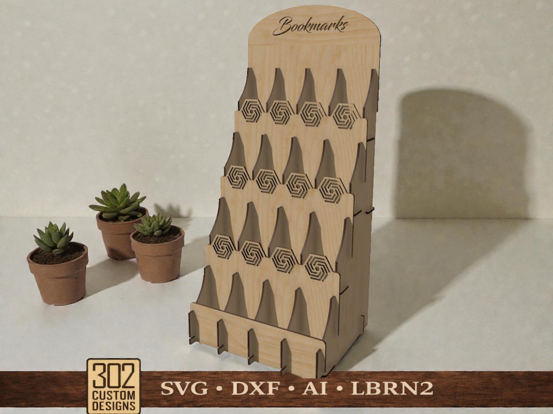 Bookmark Display Stand: 12 Pocket Laser Cut File (digital File) - Etsy