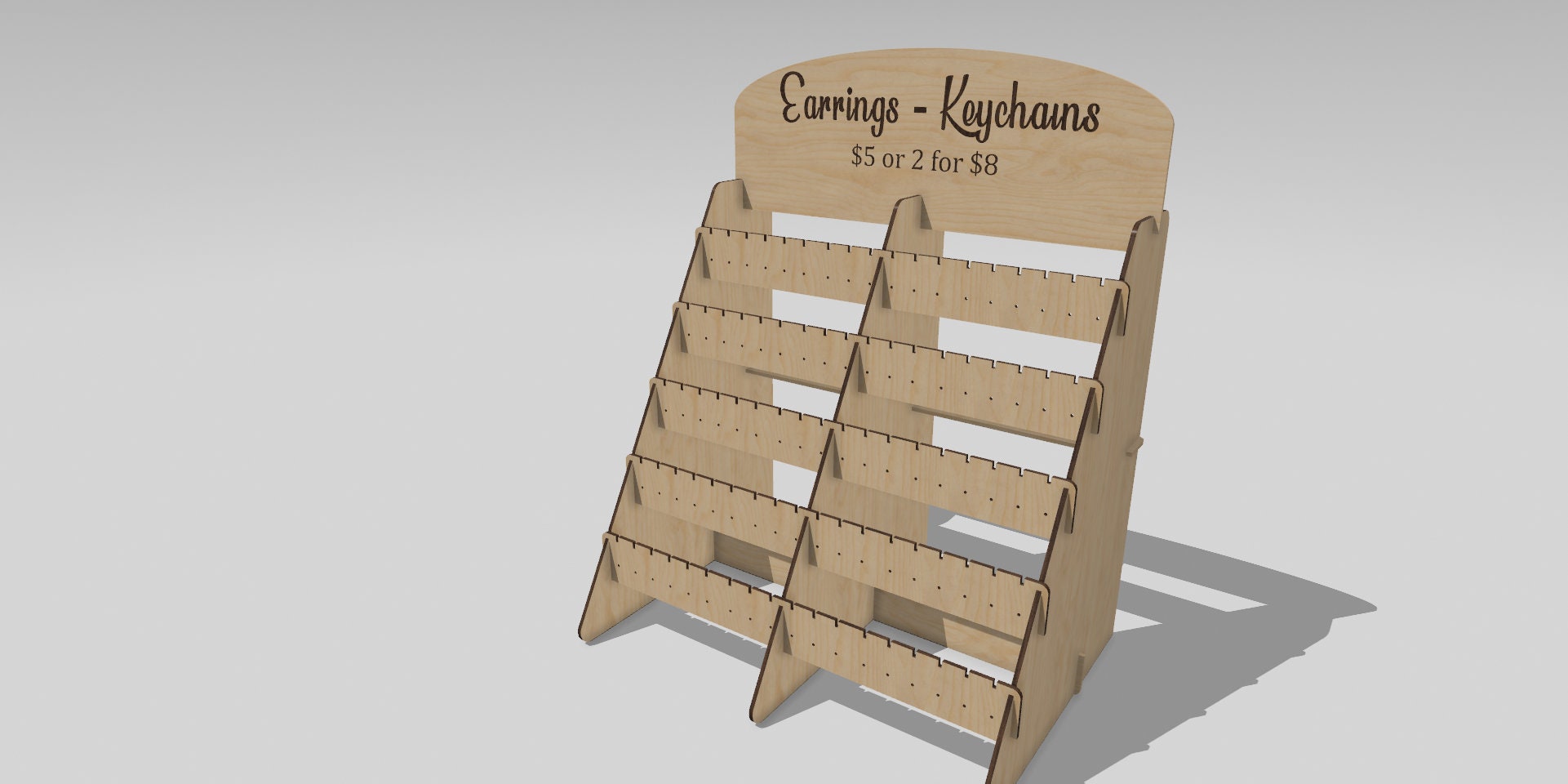 Earring Display Stand: Laser Cut SVG File With Lightburn - Etsy