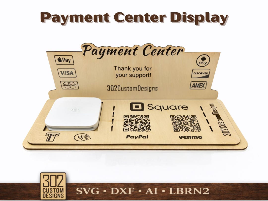 Payment Sign Display Stand- QR Code, Square or Shopify Reader and ...