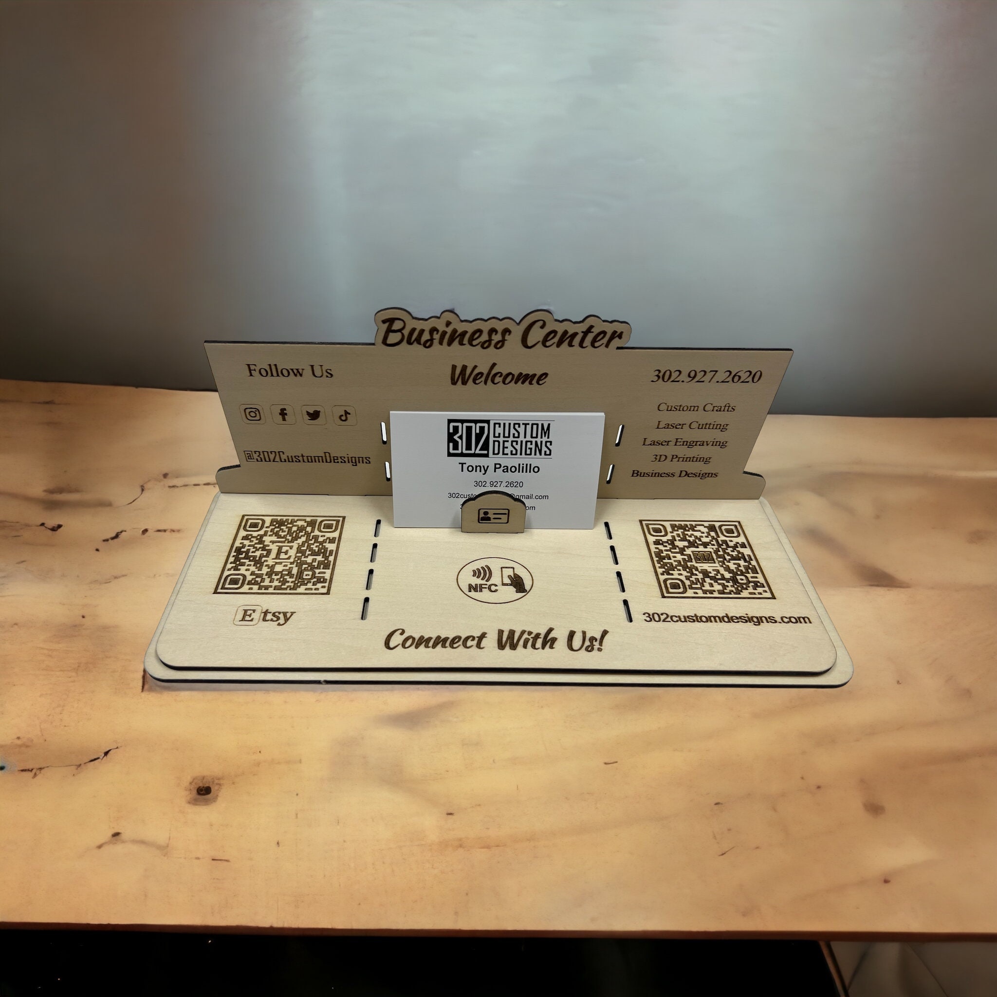 Business Center - Card Holder - QR Code With NFC Option - Laser Cut ...