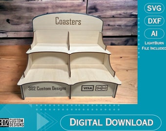 Retail Coaster Stand LASER FILE - Etsy