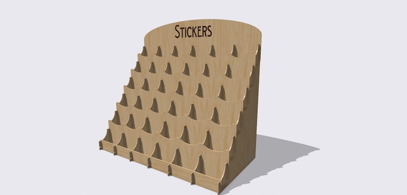 Sticker Display Stand SVG | 36 Slot Laser Cut Retail Display for Craft ...