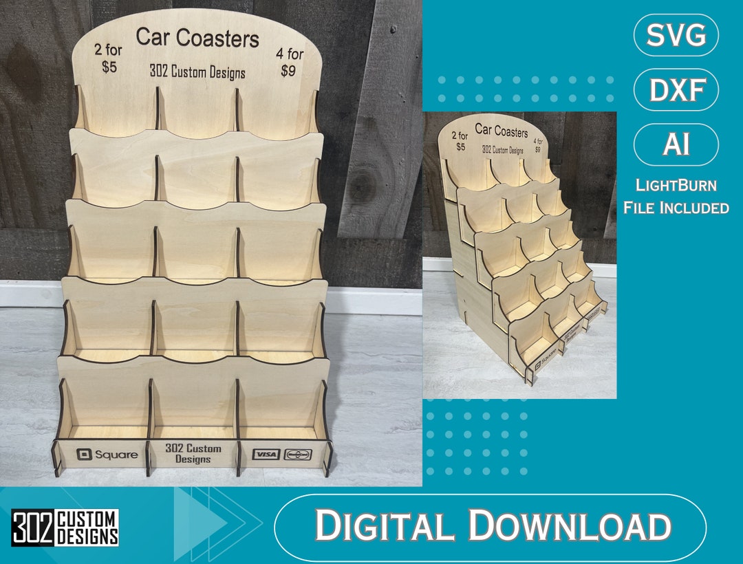 Retail Counter Display Stand - Car Coasters or Anything 3 Inch Wide ...