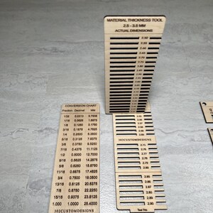 Material - Wood Thickness Gauge - Laser CUT - SVG - Glowforge Ready ...