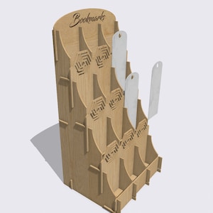 12 Pocket Bookmark Display Stand, SVG DXF File, Lightburn File Included ...