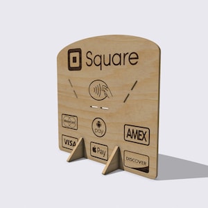 Payment Sign Display Stands: Square, Shopify SVG Laser Cut File ...