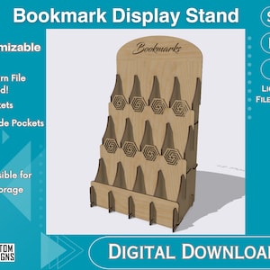 Bookmark Display Stand: 12 Pocket Laser Cut File (digital File) - Etsy