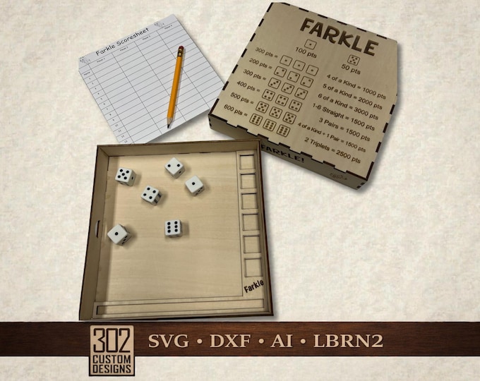 Farkle Dice Board Game Score Sheet, Family Game Night - PDF and PNG ...