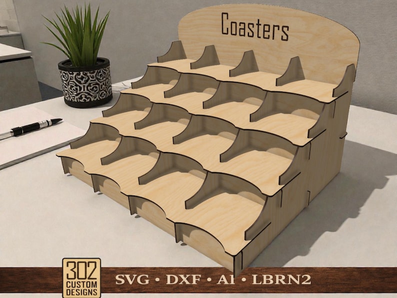 Retail Coaster Display Stand: 16 Pocket, 4x4 Inch (digital File ...