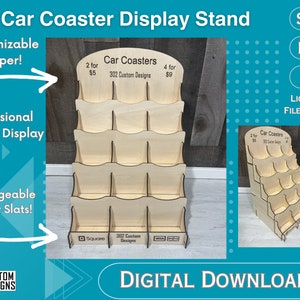 Retail Counter Display Stand - Car Coasters or Anything 3 Inch Wide ...