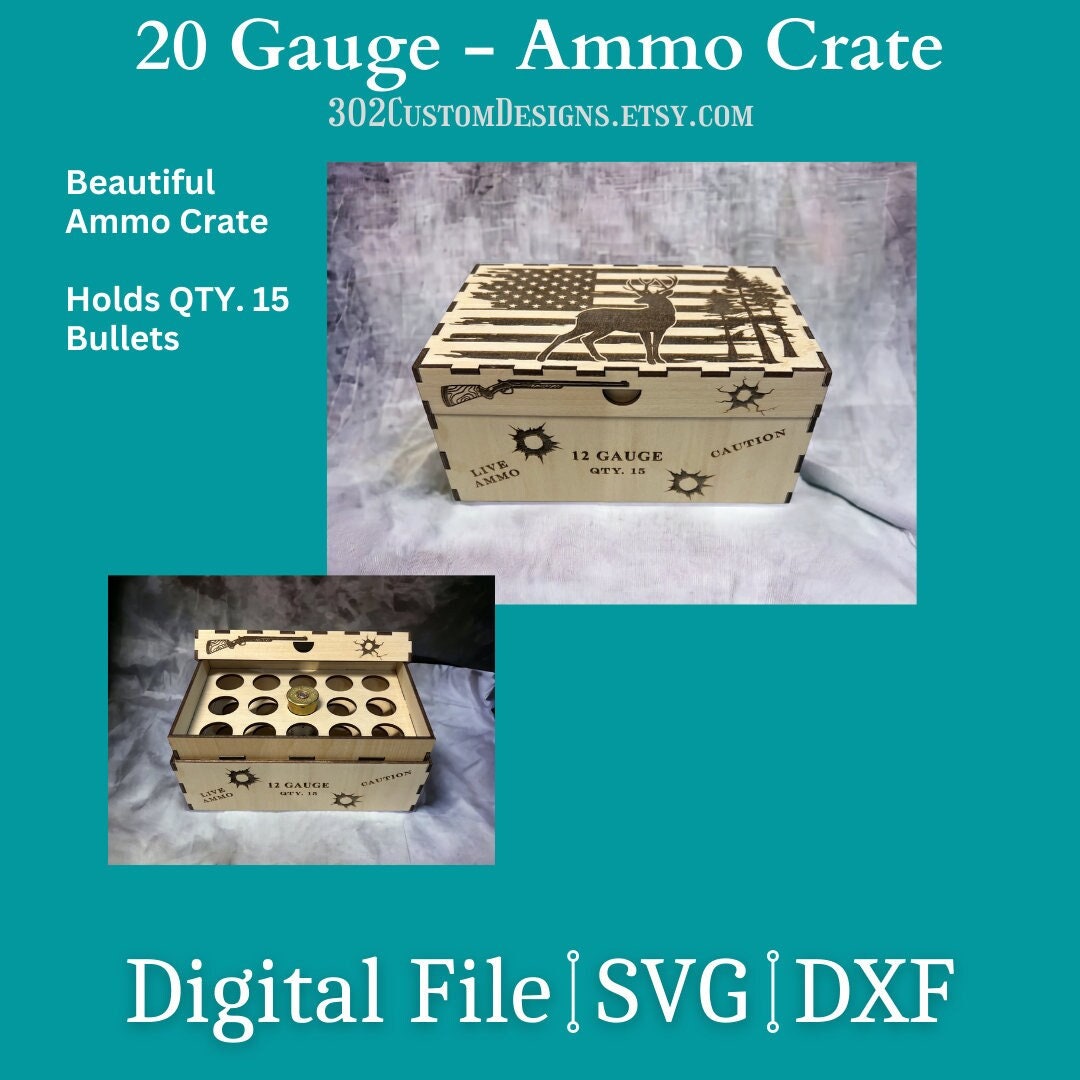 Ammo Crate Box 20 Gauge Shotgun Shells Bullet Holder Box - Etsy