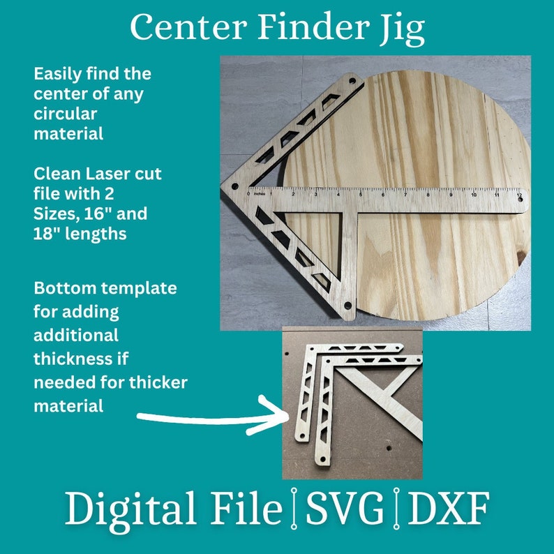 Center Finder Jig Template SVG Laser Cut Grid Centering - Etsy