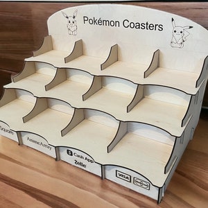 Extra Wide Retail Coaster Counter Display Stand, 12 - 4x4 Inch Pockets ...