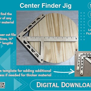 Center Finder Jig Template SVG, Laser Cut Grid, Centering Ruler Digital ...