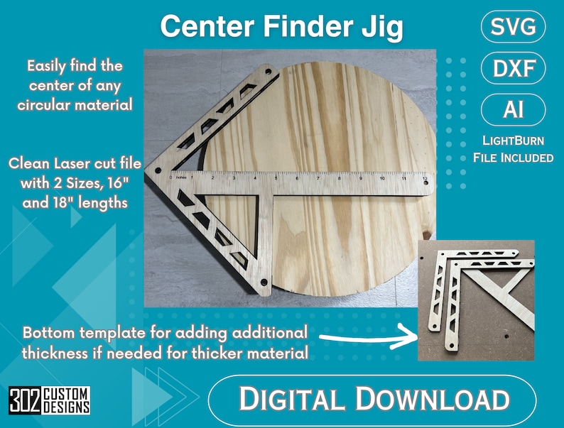 Center Finder Jig Template SVG Laser Cut Grid Centering - Etsy Finland