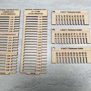 Material - Wood Thickness Gauge - Laser CUT - SVG - Glowforge Ready ...