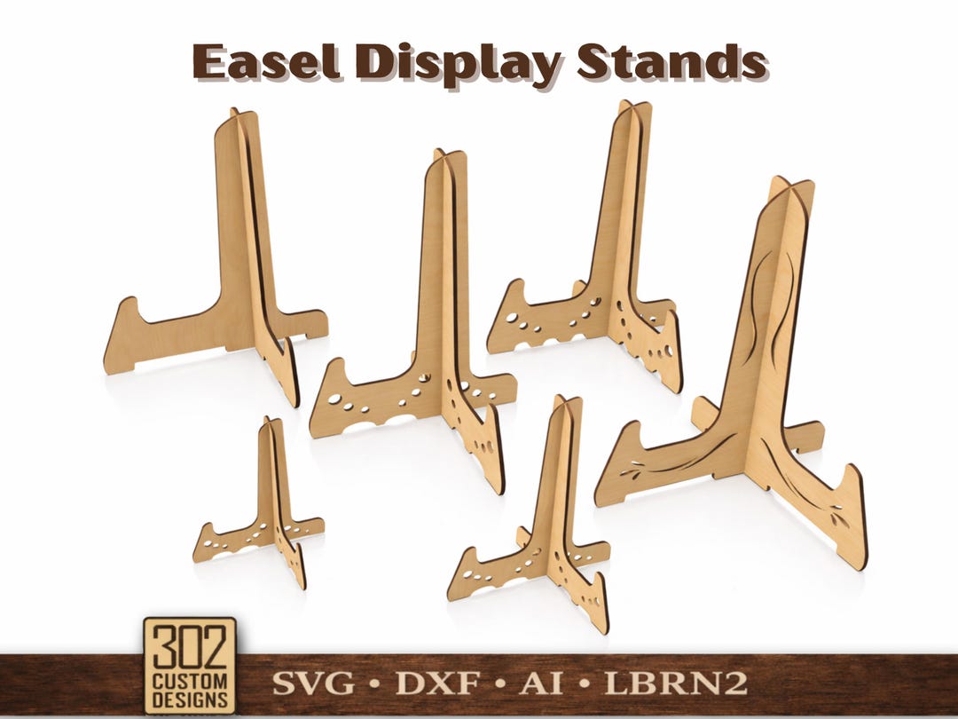 20 Laser Cut Easel SVG Bundle | Display Stand Files for Signs ...