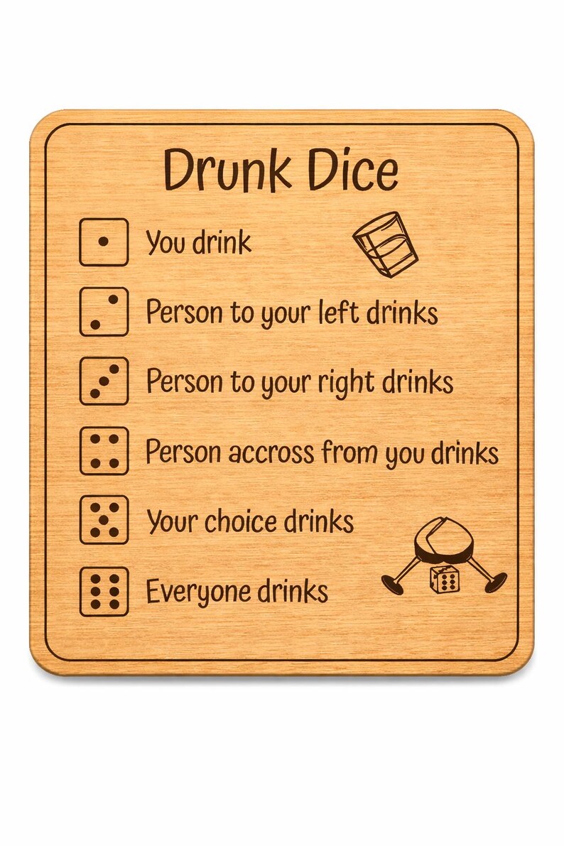 Drunk Dice Game SVG | Drinking Game Laser Cut File | Party Dice Game ...