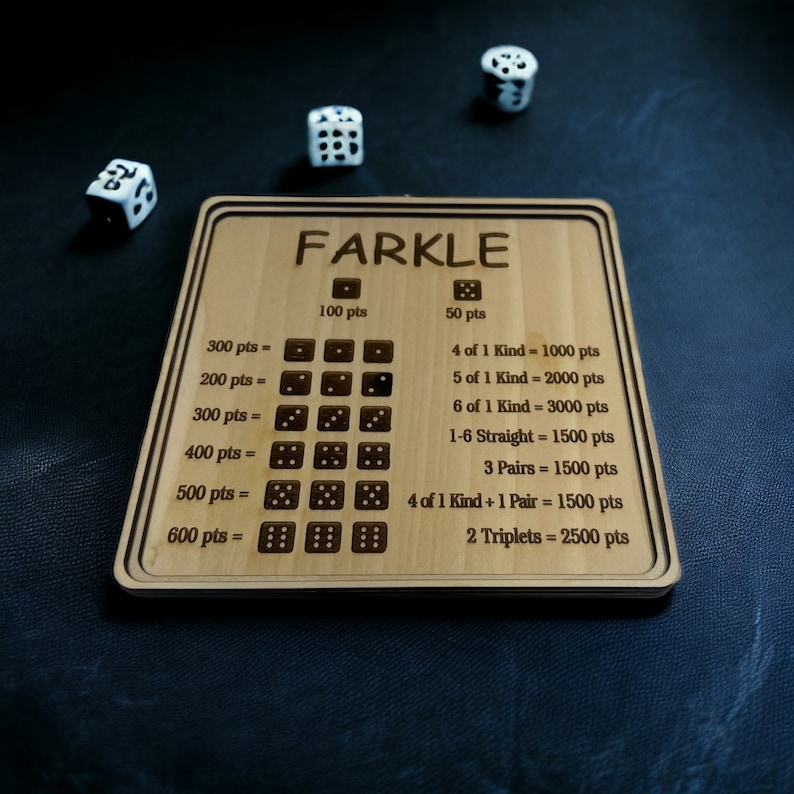 Farkle Board Game Laser Cut SVG File, Dice Tray & Box Template, DIY ...