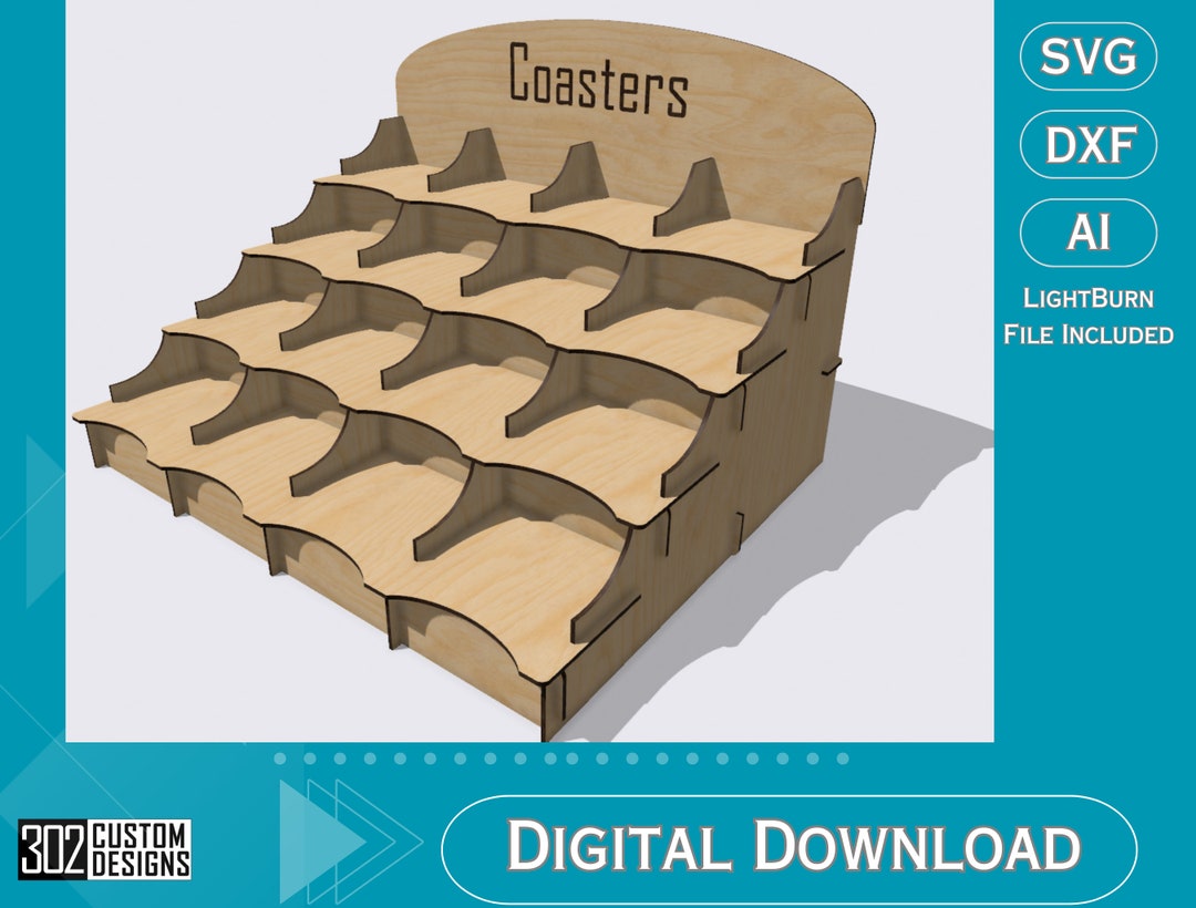 Extra Wide Retail Coaster Counter Display Stand, 16 Pocket, 4x4 Inch ...