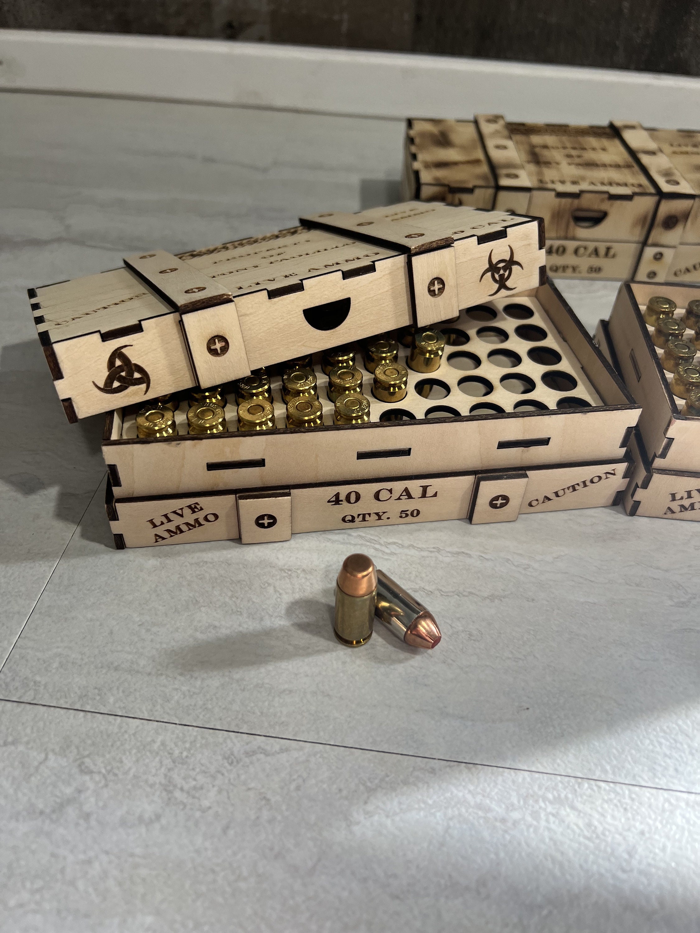 Set of 2 Ammo Crate Box SVG Files, 40CAL Bullet Holder Box, 45CAL Ammo ...