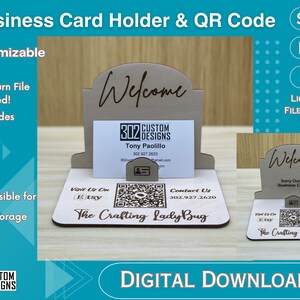 Business Card Holder - QR Code - Laser Cut - SVG - Digital File ...